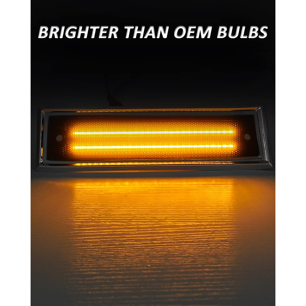 Bestview LED Side Marker Lights Compatible with 1981-1991 Chevy C10 C20 C30 GMC C1500 C2500 Suburban Blazer Jimmy, Driver & Passenger Side, Smoked Lens