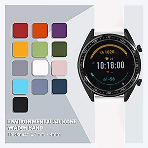 WOCCI 18mm Silicone Watch Band with Rose Gold Buckle, Soft Rubber Replacement Straps with Quick Release (White)