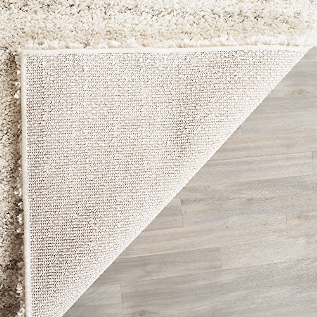 SAFAVIEH Arizona Shag Collection 8' x 10' Ivory/Beige ASG741A Moroccan Non-Shedding Living Room Bedroom Dining Room Entryway Plush 1.6-inch Thick Area Rug