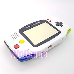 Full Housing Case Cover Housing Shell Replacement for Game boy Advance GBA Shell Case with Buttons Kit (White with Colorful Buttons)