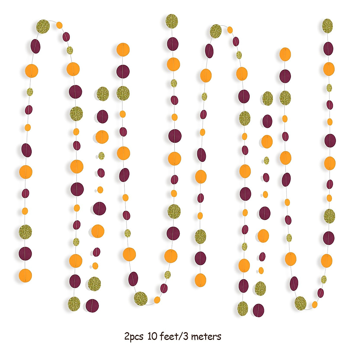 Fall Birthday Party Decorations/Fall Bridal Shower Decorations Thanksgiving Party Decorations Burgundy Orange Gold Circle Paper Garlands/Fall Party Decorations