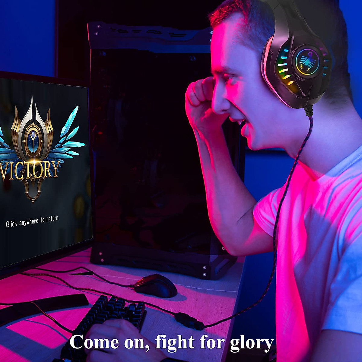 SVYHUOK Gaming Headset for New Xbox One PS4 PC Laptop Tablet with Mic, Over Ear Headphones, Noise Canceling, Stereo Bass Surround for Kids Mac Smartphones Cellphone … (red)