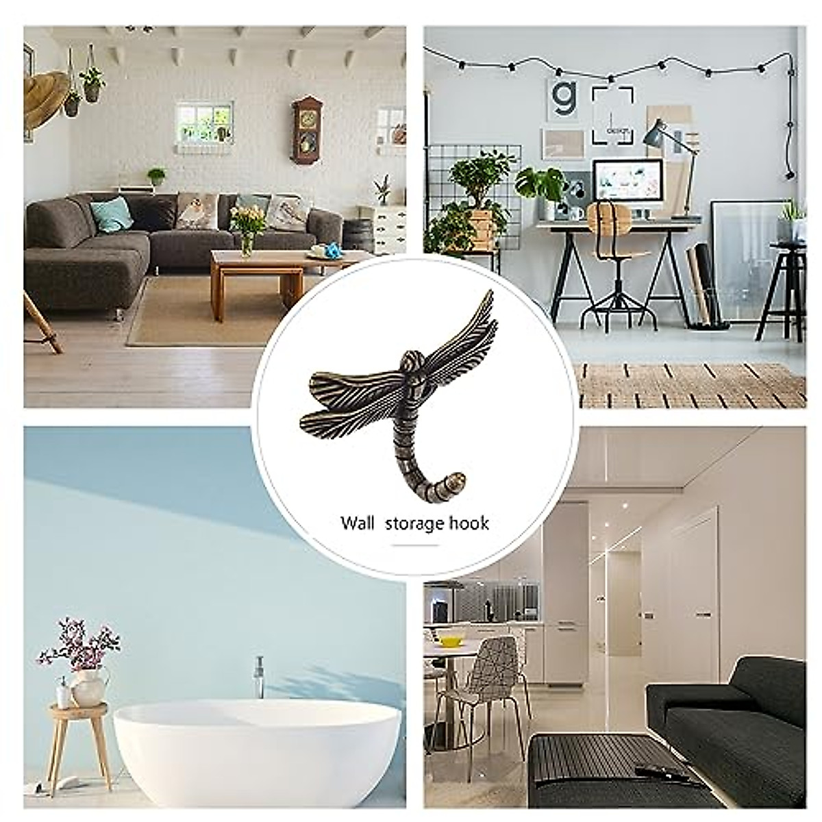 ABOOFAN Dragonfly Clothes Hook Decorative Hooks for Hanging Things Bathroom Towel Hooks for Wall Dragonfly Shape Hook Wall Hook for Kitchen Decorative Wall Hook Wall Hanging Hooks Key Hook