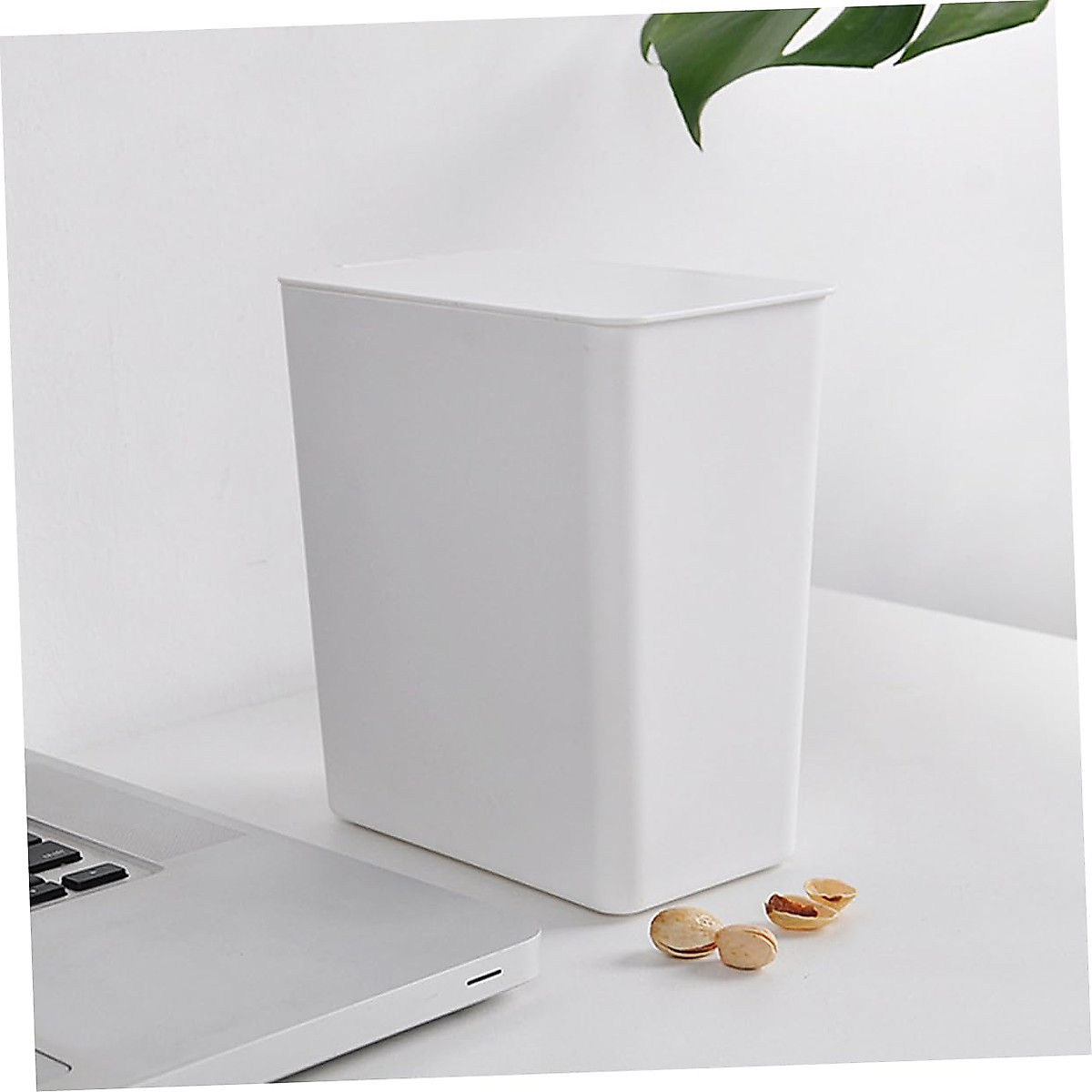 OFFSCH Garbage Container Bin Tiny Trash Can Tiny Desk Trash Can Slim Trash Can Garbage Bucket Waste Basket Garbage Can Kitchen Table Garbage Container Wastebasket Office Mini White Pp