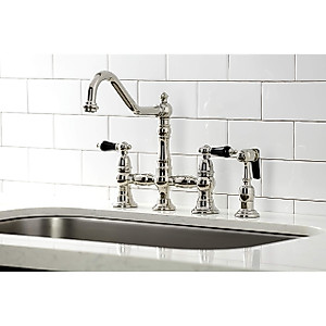 Kingston Brass KS3276PKLBS Duchess Bridge Kitchen Faucet, Polished Nickel