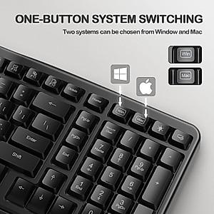 TANNSEN Backlit Wireless Ergonomic Keyboard USB Split Keyboard with Wrist Rest and Comfortable Typing, 104 Keys, 10 Shortcuts for Windows, Mac and Laptop PC Computer