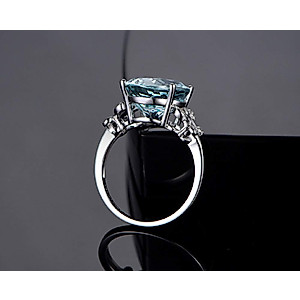 Wenbin Fashion Lady Natural Stone Topaz Ring Blue Topaz Bow Ring 925 Sterling Silver Oval Gemstone Ring Engagement Ring Wedding Jewelry Size 6-10 (US Code 7)