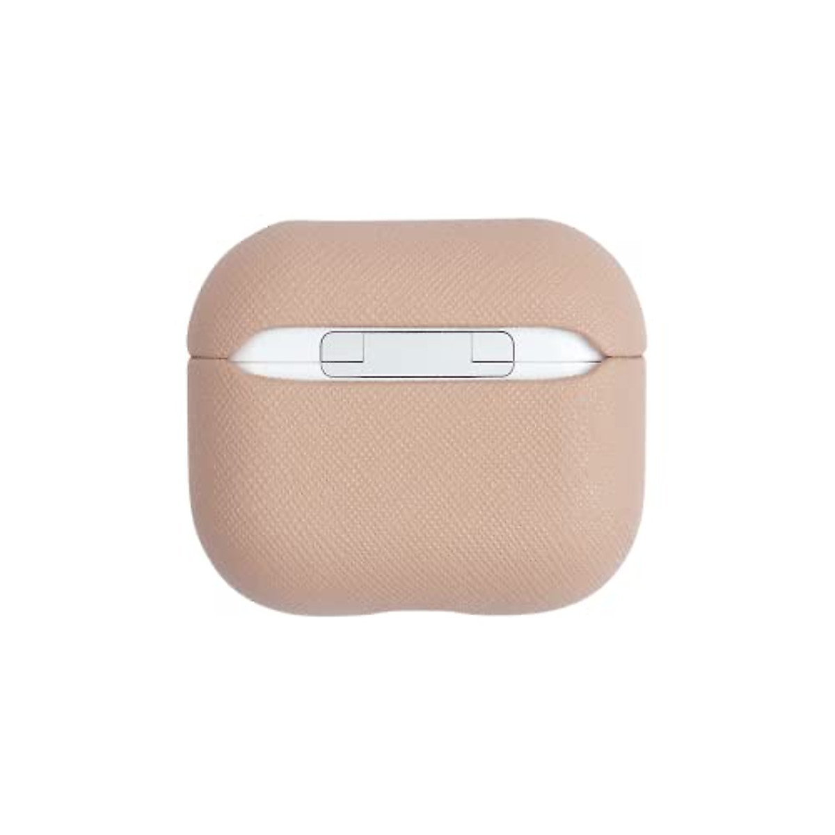 THEIMPRINT Saffiano Vegan Leather AirPods Case Cover Gen 3 - Compatible with Apple AirPods 3rd Generation Charging Case, Nude