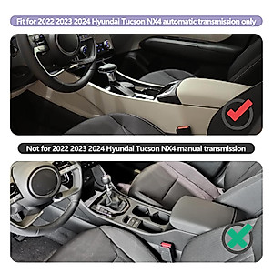 ZCLINKO 2022-2024 Hynudai Tucson Center Console Organizer, Black (Portable, Increases Available Space, Easy Installation Material)