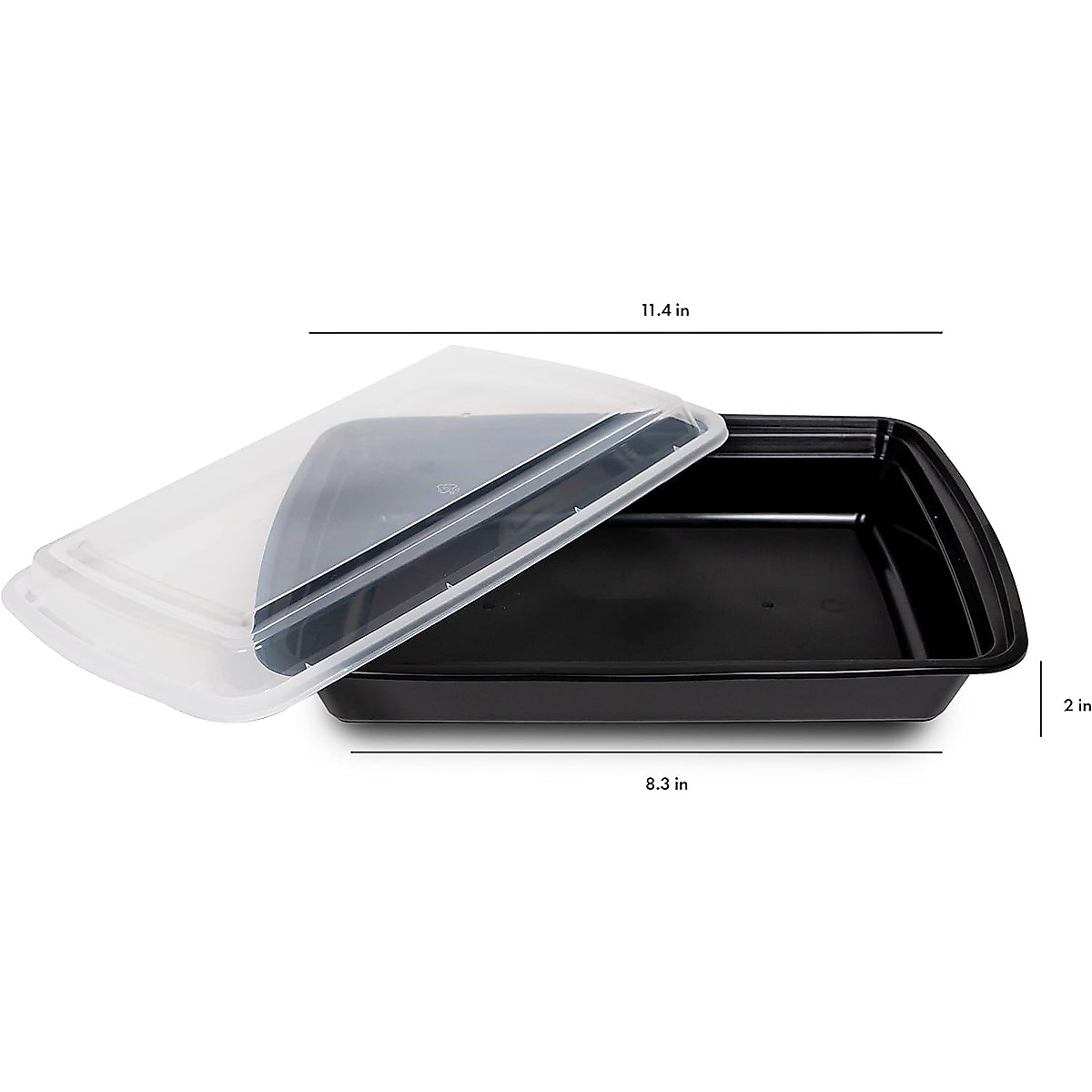 Basidi [50 sets Rectangle 58oz Meal Prep Containers with lids Microwavable Food Container Plastic BPA Free Rectangle