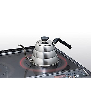 Hario V60 "Buono" Drip Kettle Stovetop Gooseneck Coffee Kettle 1.0L, Stainless Steel,Silver
