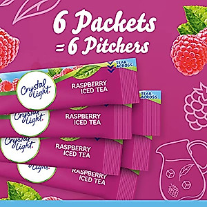 Crystal Light Sugar-Free Raspberry Iced Tea Naturally Flavored Powdered Drink Mix 72 Count Pitcher Packets