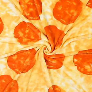 Bnuitland Pizza Funny Blanket,290 GSM Double Sided Giant Funny Realistic Food Blanket, Novelty Funny Blanket for Adults and Kids, Super Soft Flannel Throw