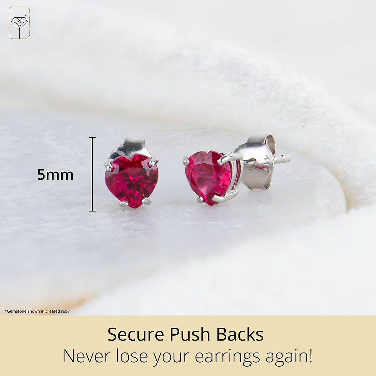 MAX + STONE 10k White Gold Heart Stud Earrings for Women with Peridot August Birthstone