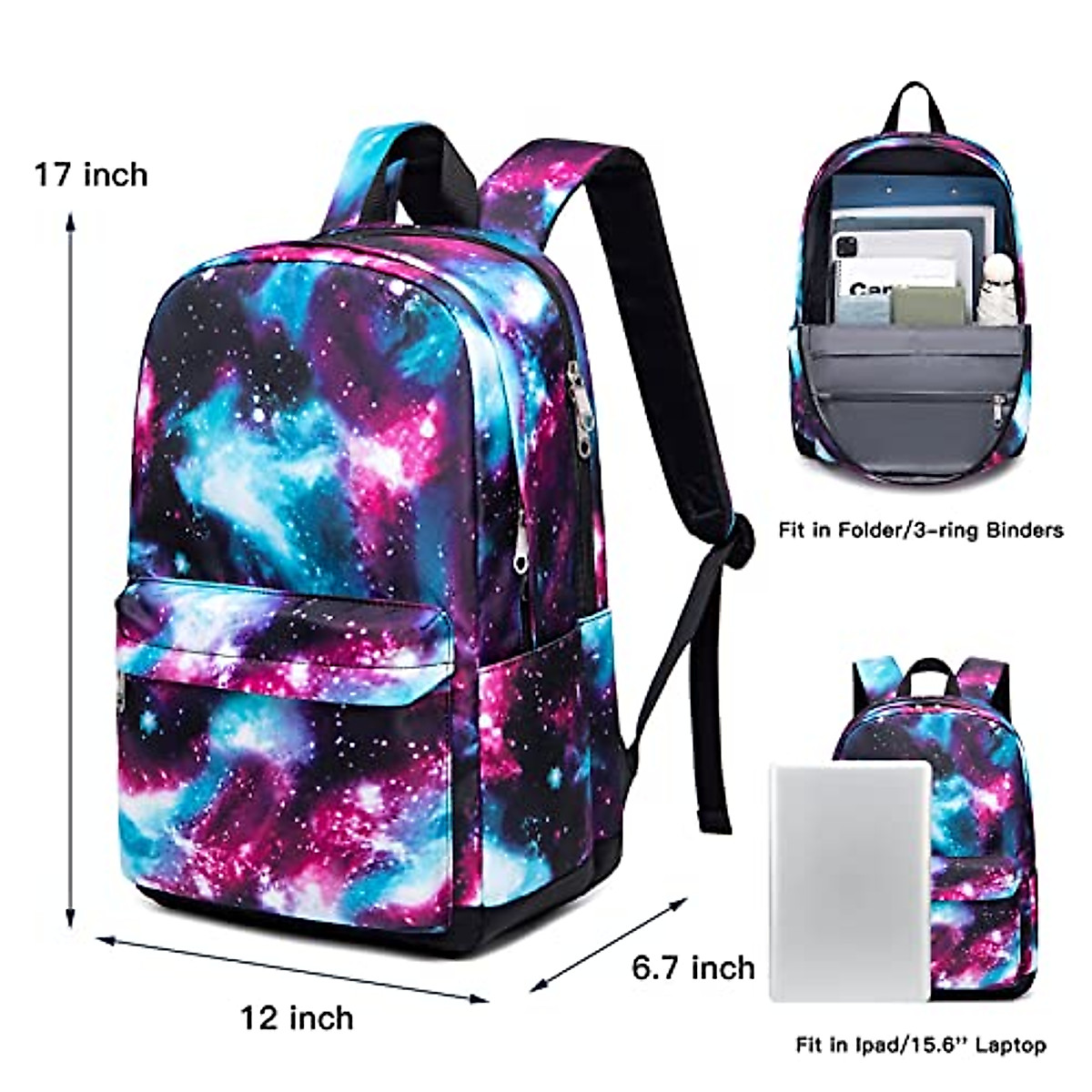 Backpack for Girls - School Backpack for Girls & Teen Girls Water Resistant Backpack with Laptop & Bottle Side Pockets Bookbag for Elementary Middle High School School Bag for Gym Sports