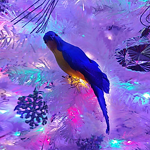 LWINGFLYER 7.8" Blue Artificial Parrot Foam Feathered Parrot Clip on Bird for Shoulder Prop Pirate Costume Decoration Christmas Tree Ornament Modern Home Garden Decor