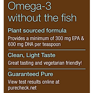 Nature's Way NutraVege Extra-Strength Omega-3 Plant Based Liquid Supplement- Vegan- Cranberry Orange Flavored, 6.8 oz