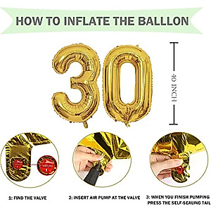 30th Birthday Decoration Kit for Boy Girl Black Gold Balloon 30th Birthday Balloons Party Decorations Happy Birthday Banner Garland Arch 30th Birthday Confetti Balloons Birthday Party (30th)