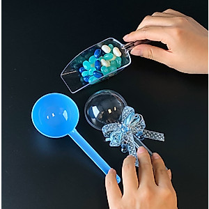 48 Pieces Fillable Baby Rattle Party Favors, Blue with Decorative Bear & Ribbon