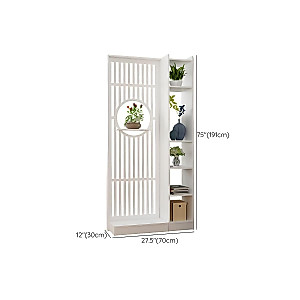 CraftThink Wall Room Divider, Modern White Freestanding Wood Room Divider Screen, Storage Cabinet Display Storage with Shelves, Wall Privacy Screens for Home Office Decorative, 27.5"L x 12"W x 75"H