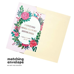 Sleazy Greetings Funny Mothers Day Card From Daughter Son | Cute Happy Birthday Card For Mom | Adult Dirty Humorous Mother’s Day Appreciation Card | More Than My Sister Card