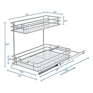 Under Sink Organizer and Storage, Auledio Under the Sink Organizer Pull Out Cabinet Organizer, 2 Tier Under Cabinet Storage Chrome Cabinet Pull Out Shelves for Kitchen, Bathroom