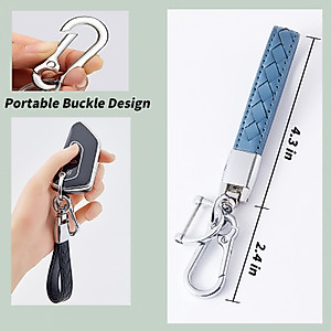 Aideco TPU Key fob Cover Compatible with Hyundai Genesis GV80 GV90 G70 G80 G90 GV70 Accessories Smart 6 Buttons Keychains (Blue)