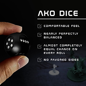 AKO DICE II - Aluminum D6 dice - Large Heavy Metal D6 Dice Set - Solid 16mm Dice with Extra Rounded Corner for a Better roll -Custom Metal dice Version 2 by AKO Dice (Black)