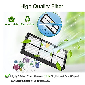 Replacement Parts Accessories Kit for iRobot Roomba 800 900 Series 850 805 860 861 866 870 871 880 890 960 980 981 985 Vacuum Cleaner, 1 Caster Wheel, Roller Brush,4 Side Brush, Filter