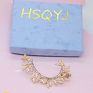 Crystal Pearl Flower Climbers Crawler Stud Earring Cute Rhinestone Resin Floral Left Ear Cuff Wrap Clip Earring Top Ear Clip Gold Jewelry Jacket for Women 1 Pcs