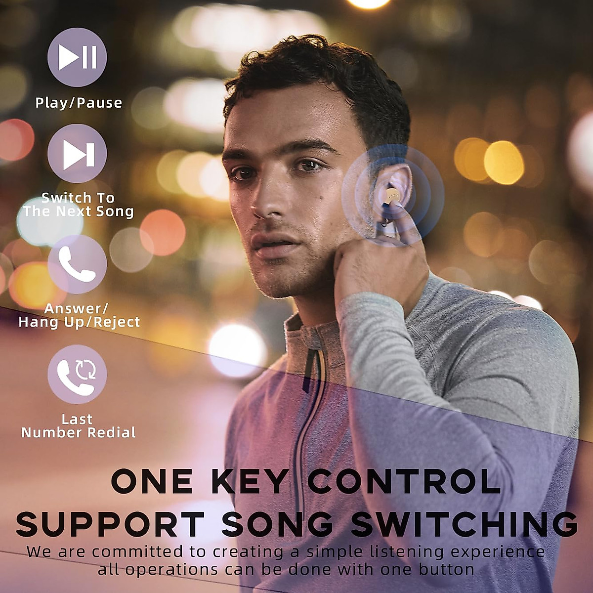 Yonblow Invisible Earbuds Wireless Bluetooth Sleep Earbuds Hidden Earbuds for Work Discreet Low Profile Earbuds Mini Sleep Headphones for Work, Sleep, Home, Music