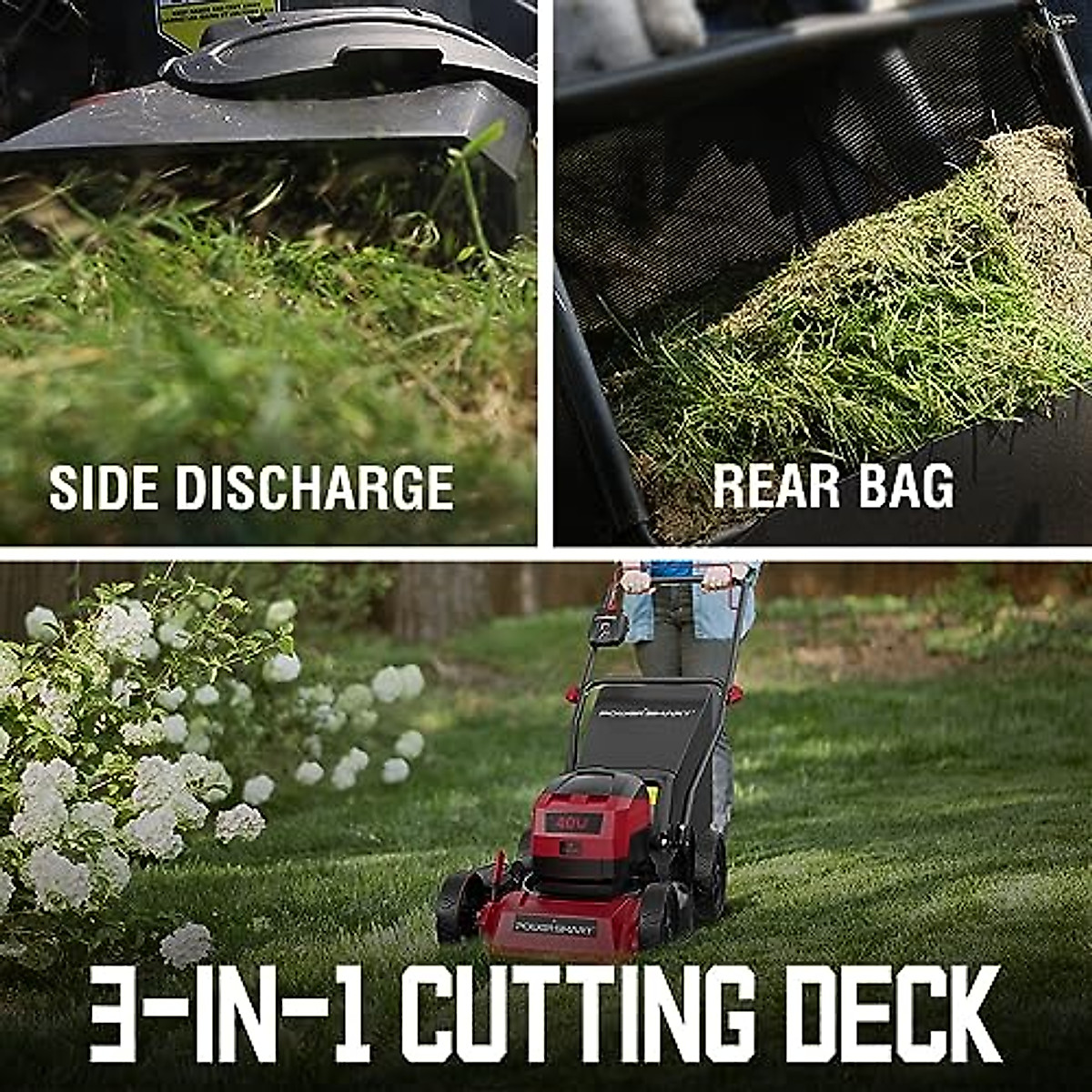 PowerSmart 40V MAX 17" Cordless Lawn Mower, 3-in-1 Brushless Push Lawn Mower with 4.0Ah Battery & Charger (DB2317)