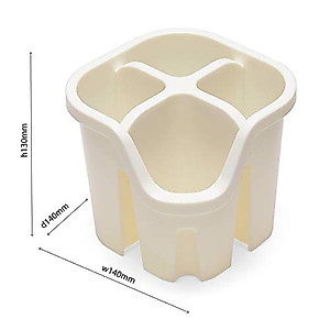 Addis Eco 100% Recycled Plastic Cutlery Utensil Drainer Tray holder caddy with 4 compartment, Light Grey