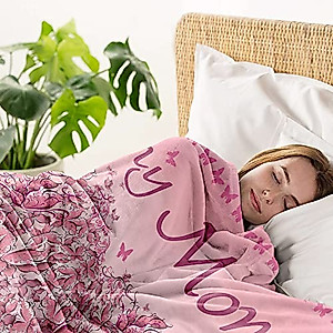 Quilazy Mothers Day Mom Gifts Blanket, Gifts for Mom from Daughter, Birthday Gifts for Mom, Mom Birthday Gifts, Great Mother Gifts, Best Mom Ever Gifts, Gift for Mom Mommy Throw Blanket 60" x 50"