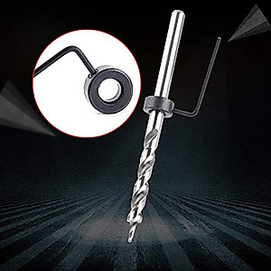 Drill Bits Set,Ozgkee Power Drill 3/8" Inch Lip And Spur Point Drill Bit Round Shank With Adjustable Depth Stop For Woodworking Drill Bit