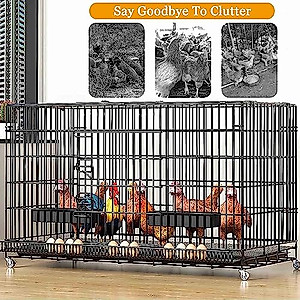 Indoor Bunny Cage Rabbit Hutch Small Animal Cage Guinea Pig Cages Large Hen House with Pull Out Tray & Feeding Trough Big Hamster Cages Chinchilla Cage