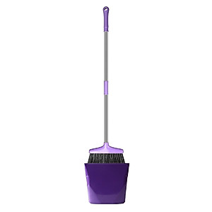 FGY Broom and Dustpan Set for Home, 36" Broom Dust Pan Set for Teen, Broom with Dustpan Combo Set for Home Kitchen Room Office Outdoor Indoor - 3L Capacity, 10" Great Edge