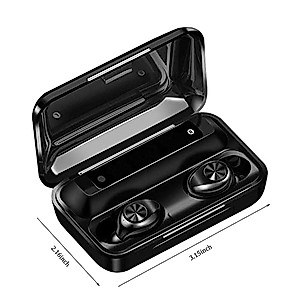 Wireless Earbug Bluetooth 5.0 Headphones, Hi-Fi Sound Quality Wireless Earphones with Wireless Charging Case Digital LED Intelligence Display, IPX7 Waterproof Sports Headset in-Ear with Mic