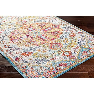 Livabliss Odelia Vintage Bohemian Area Rug,3'11" x 5'7",Orange/Aqua