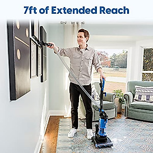 Vacmaster UC0501 Bagless Upright Vacuum Cleaner with Large Dust Cup Capacity, Efficient Cyclone Filtration System & 26ft Cord for Carpet, Hard Floor and Pet Hair, Black/Blue