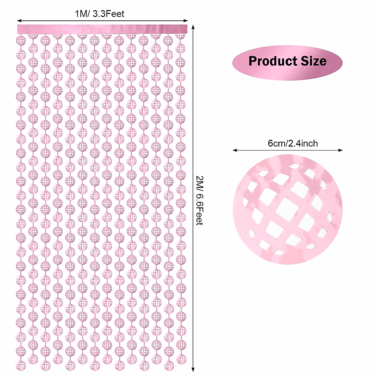2 Packs Bachelorette Party Decorations 70s 80s Retro Disco Party Party Decorations Disco Ball Foil Curtain Bachelorette Party Supplies Backdrop Curtains Foil Fringe Curtains (Rose Gold)