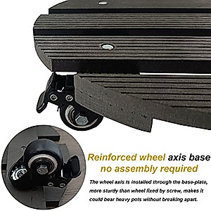 NOAMOO Round Plant Caddy with Wheels Heavy Duty Outdoor Indoor 12 Inch 2 Pack，Rolling Plant Stand with Casters for Heavy Pots 150LBS，Charcoal