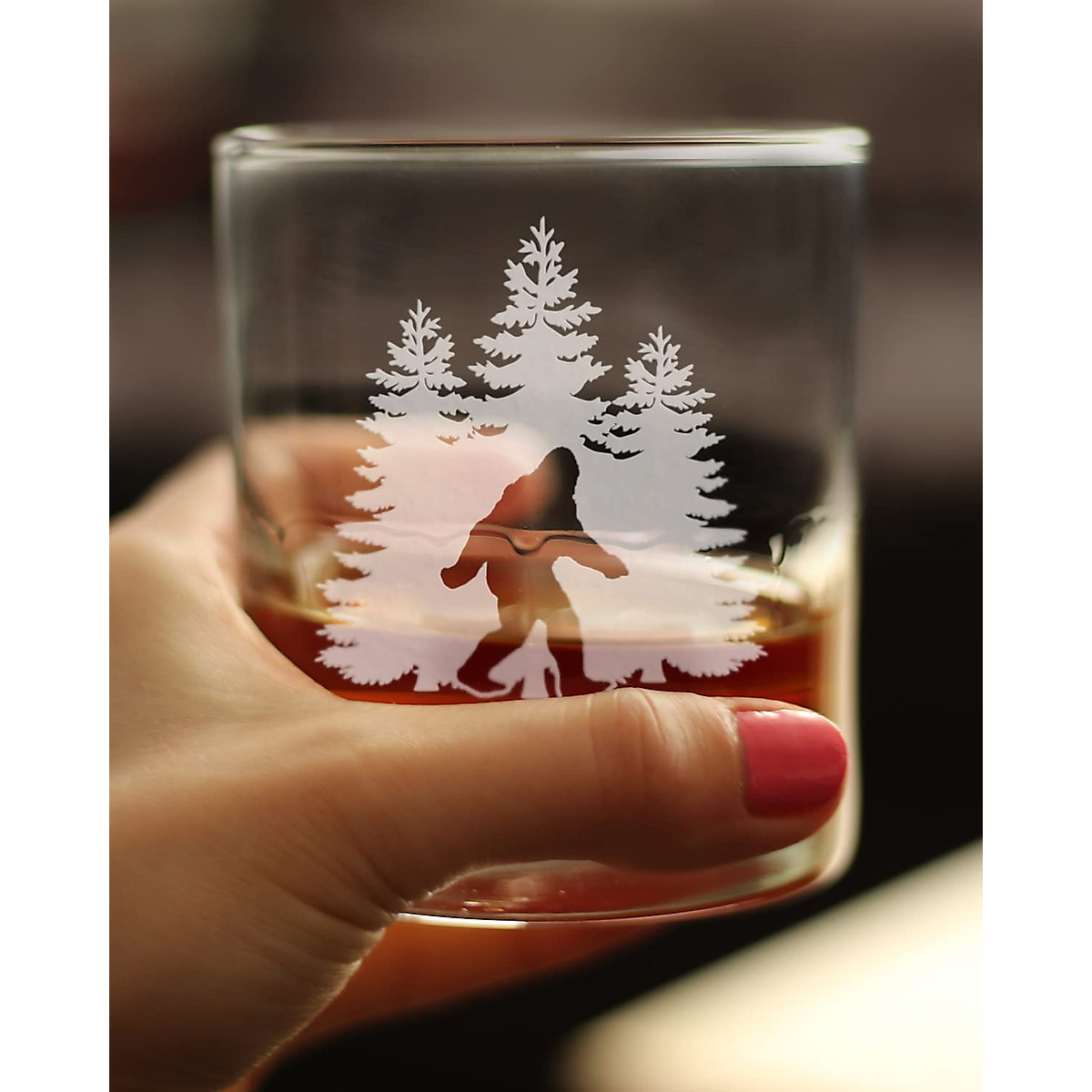 Bigfoot Whiskey Rocks Glass - Funny Bigfoot Gifts for Sasquatch Enthusiasts - 10.25 Oz Rocks Glasses