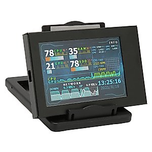 3.5in IPS USB Mini Screen, Customizable Screen Layout, Support, Linux, Windows, Real Time Full Visibility of Your Host Status, Computer Temp Monitor