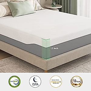 Novilla King Mattress, 12 Inch Cooling Gel Memory Foam Mattress in a Box, Foam Mattresses for Cooler Sleep & Pressure Relief, Medium Soft Bed Mattresses with Motion Isolation, Vibrant