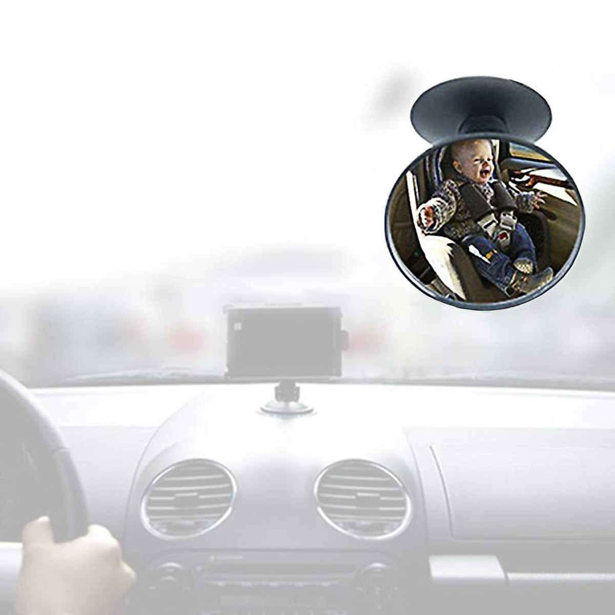 T-Rex Baby Car Mirror for Baby Car Seat View (3" Round)