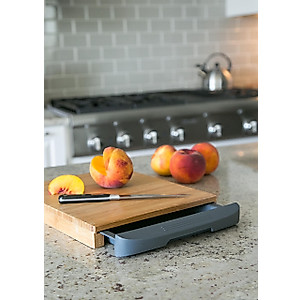 Internet’s Best Bamboo Cutting Board with Removable Drawer - Prep Storage - Chopping Slicing Wood Block Kitchen Board