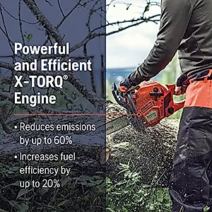 Husqvarna 135 Mark II Gas Chainsaw, 38-cc 2.1-HP, 2-Cycle X-Torq Engine, 16 Inch Chainsaw with Automatic Oiler, For Wood Cutting and Tree Pruning