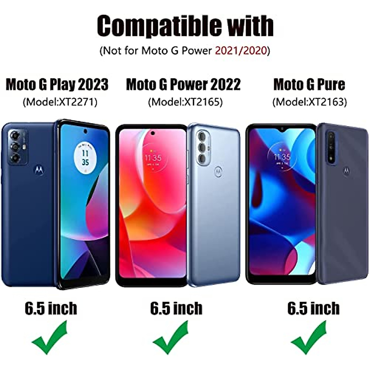 NZND Case for Motorola Moto G Pure, Moto G Play 2023/G Power 2022 with [Built-in Screen Protector], Full-Body Protective Shockproof Rugged Bumper Cover Durable Phone Case (Glitter Rose Gold)