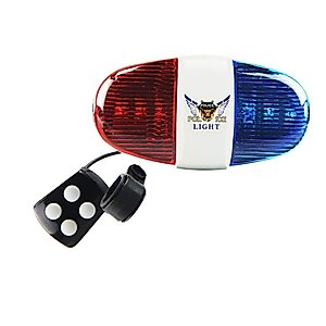 Kids Bike Police Sound Light - Oumers Electronic Horn Bike LED Light, Christmas Birthday Gift New Year Present for Your Children (Batteries Not Included)